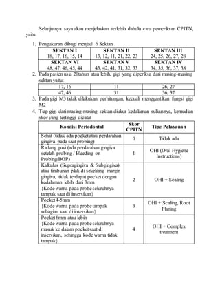 Pemeriksaan CPITN, PBI & Tooth Mobility | DOCX