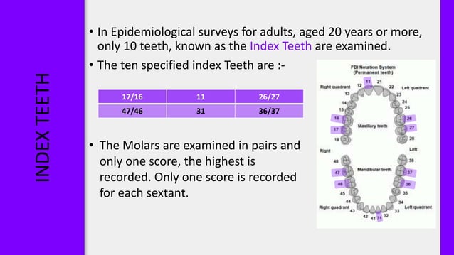 CPITN INDEX (Community Periodontal Index of Treatment Needs)