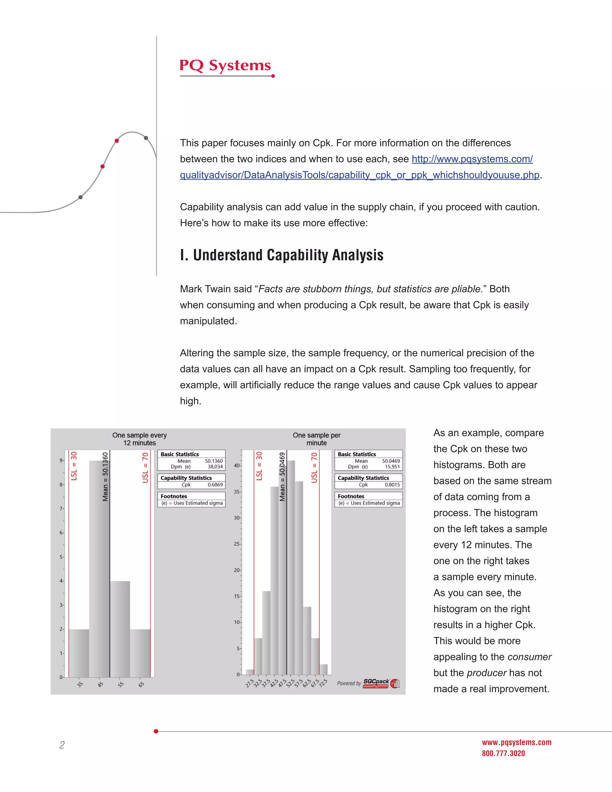 Cpk indispensable index or misleading measure? by PQ Systems | PDF