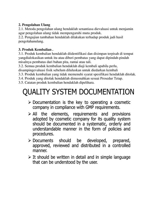 CPKB petunjuk dalam Industri Kosmetik | PDF