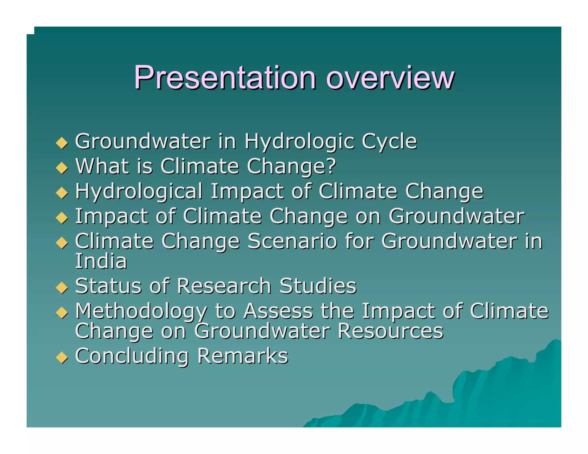 Impact of Climate Change on Groundwater Resources | PDF