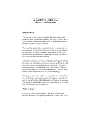 Cpk guide 0211_tech1 | PDF