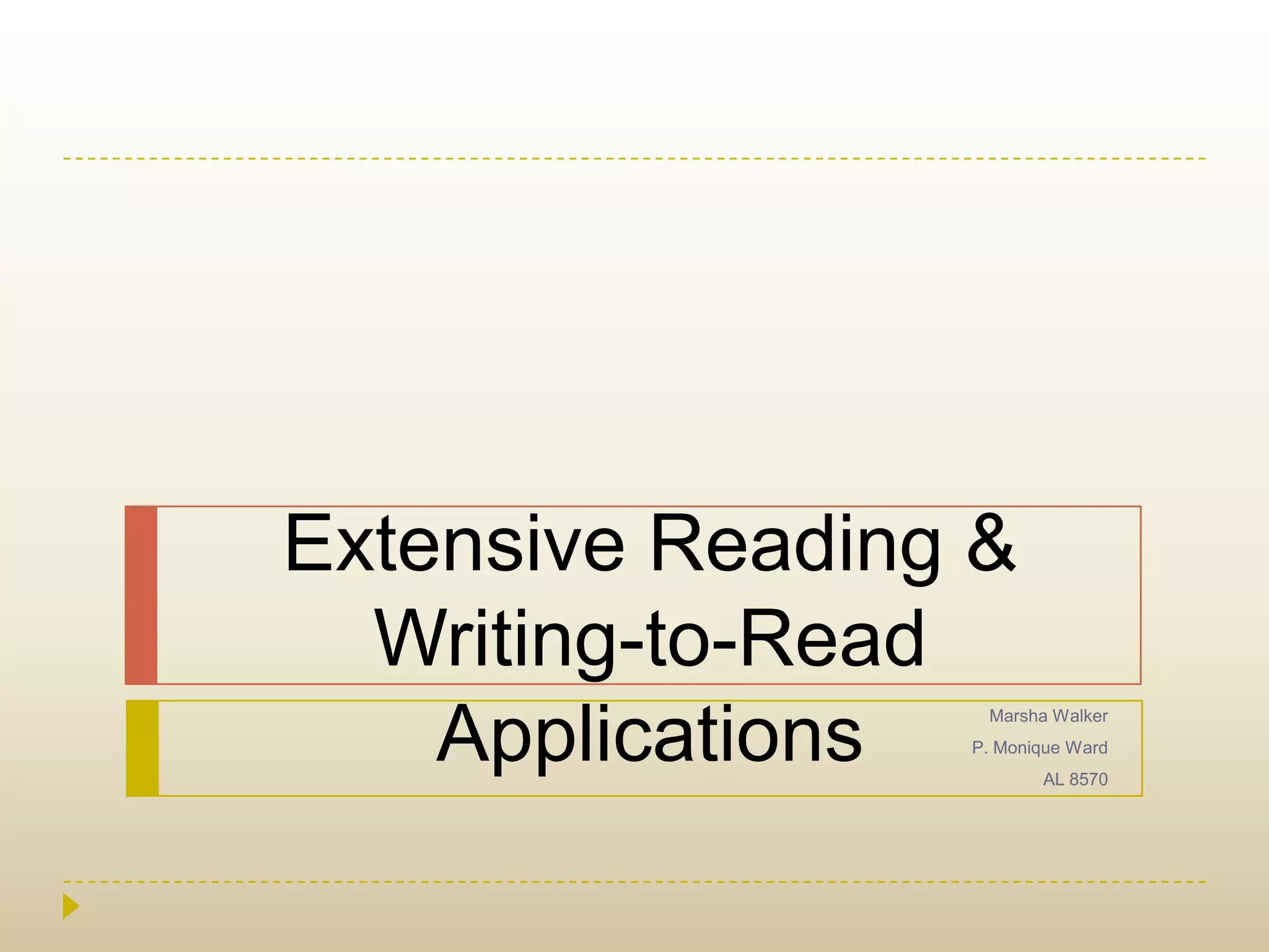 Reading and Writing Presentation | PPTX | Homework and Study | Education