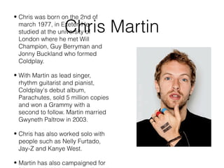 Coldplay Presentation | PPT