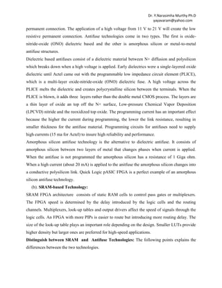 UNIT I- CPLD & FPGA ARCHITECTURE & APPLICATIONS | DOCX