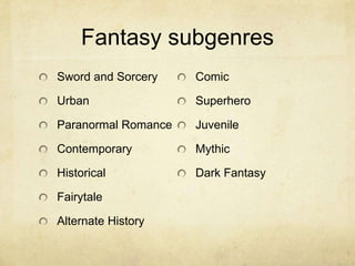 How to Write Fantasy | PPTX