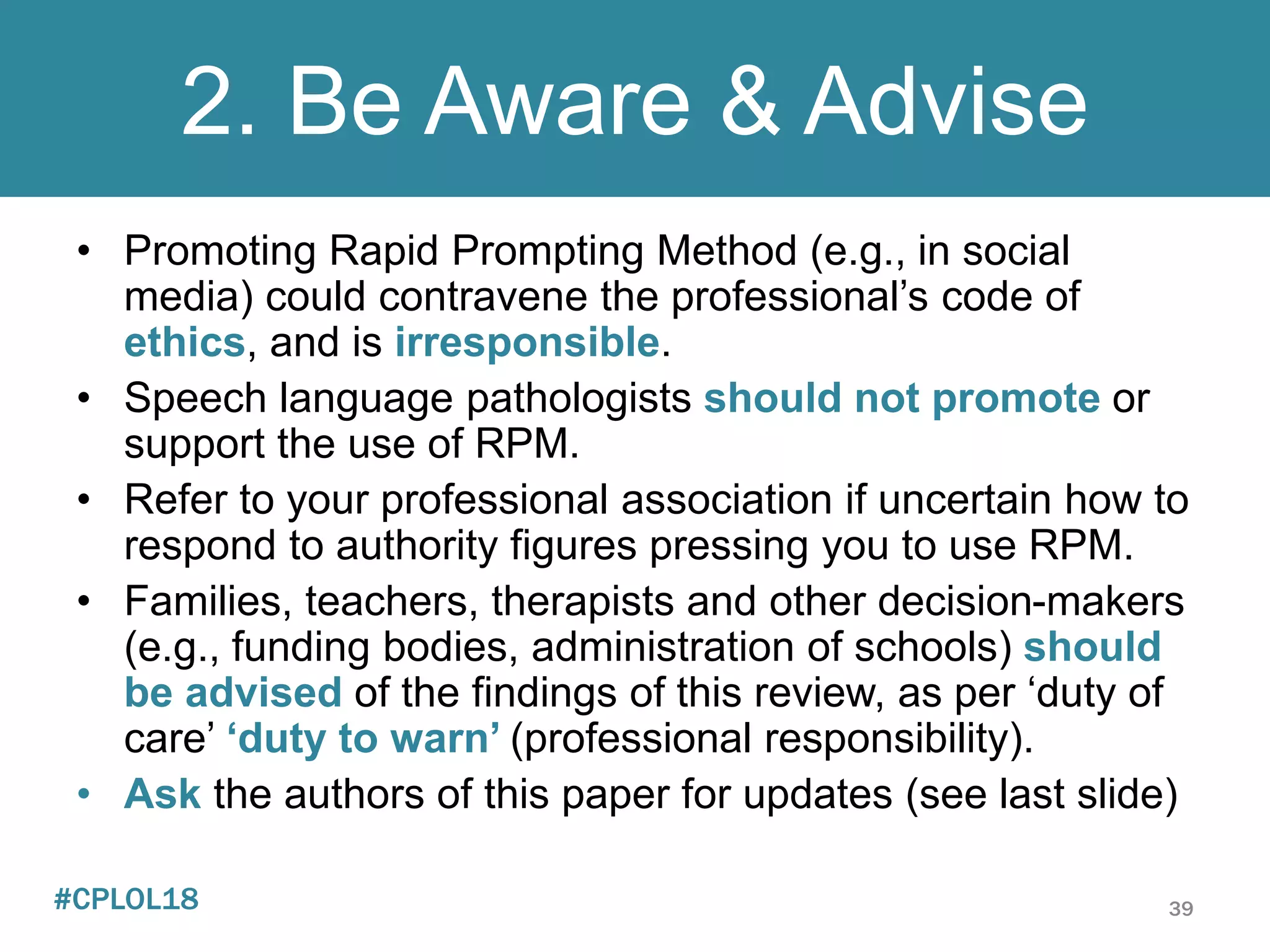 Rapid Prompting Method Systematic Review #CPLOL18 2018 | PPTX