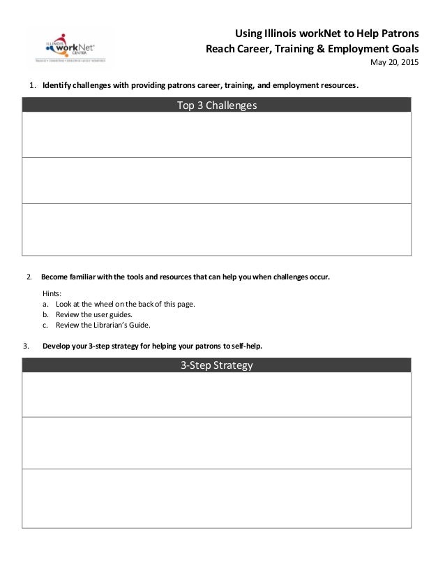 •Activity for Staff - How to Use Illinois workNet to Help Patrons and ...