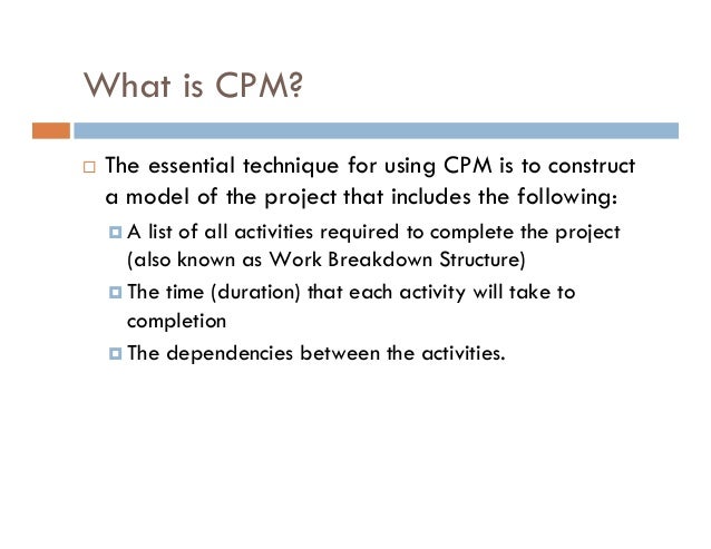 Cpm Critical Path Method 