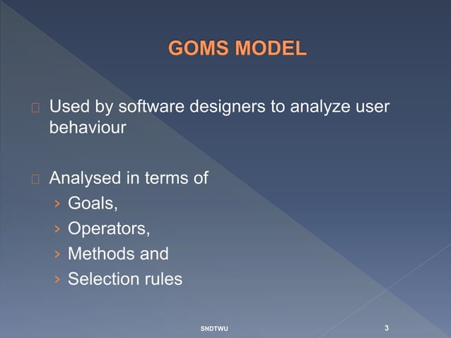 Cognitive-Perceptual-Motor GOMS Model of Human Computer Interaction | PPT