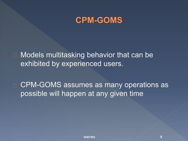 Cognitive-Perceptual-Motor GOMS Model of Human Computer Interaction | PPT