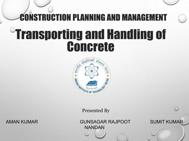 Transporting and handling of concrete (construction planning and ...