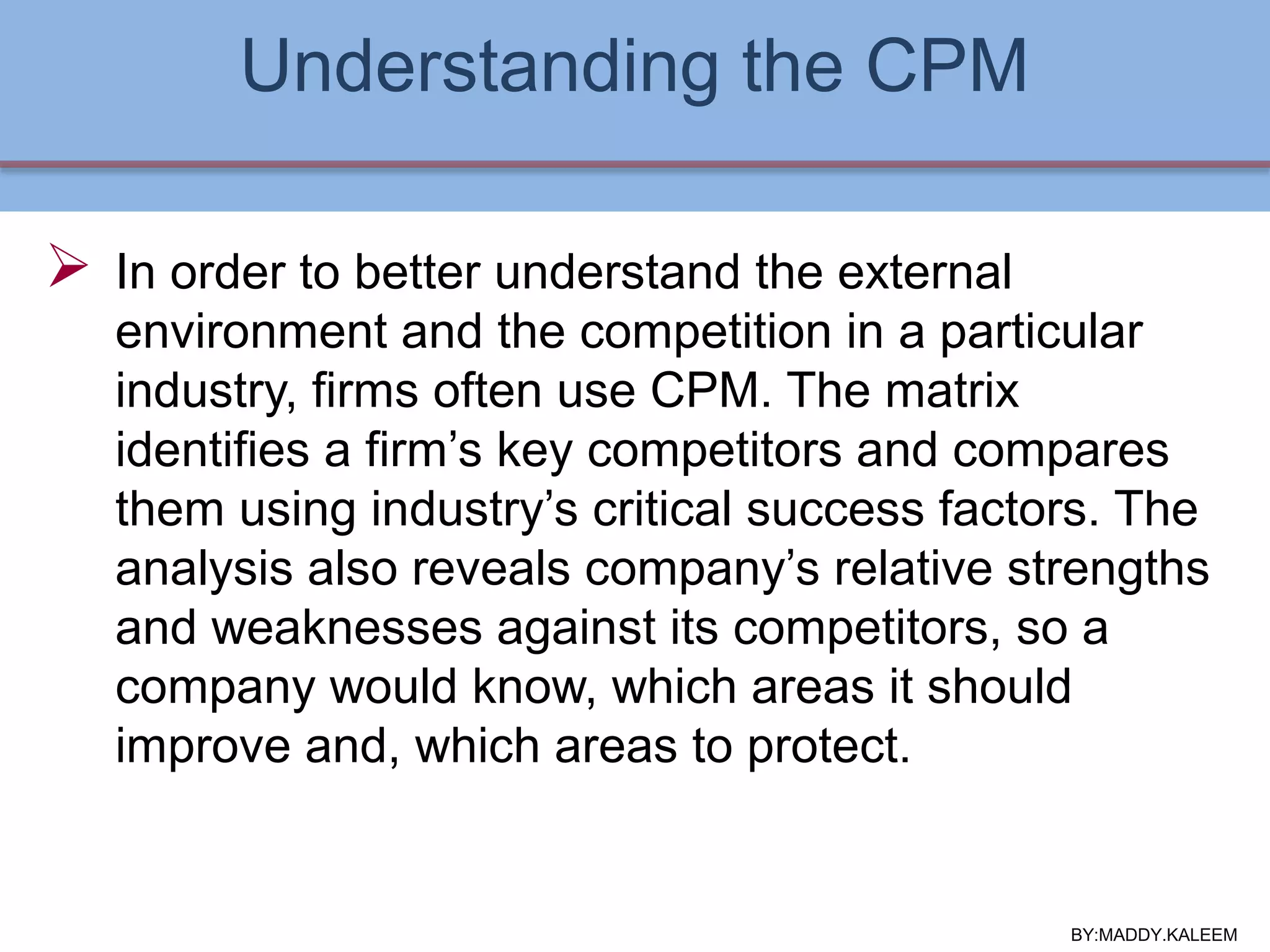 Competitive Profile Matrix (CPM) | PPT