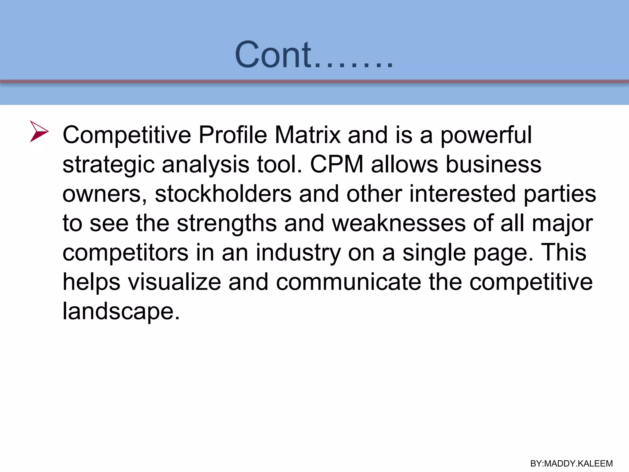 Competitive Profile Matrix (CPM) | PPT