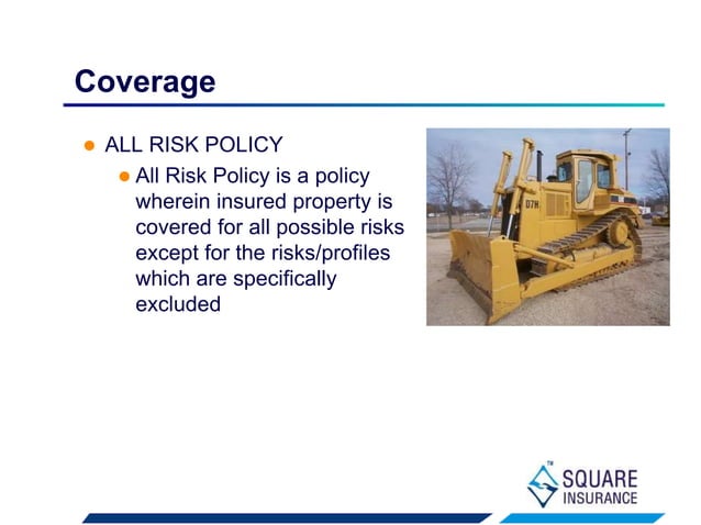 Contractor's Plant and Machinery Insurance | PPSX
