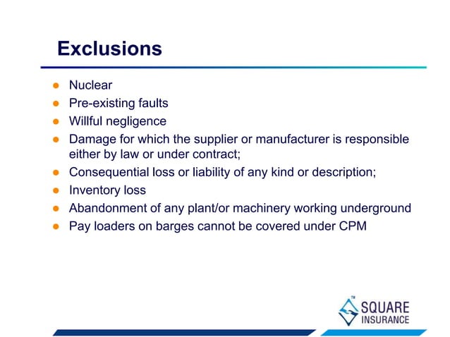 Contractor's Plant and Machinery Insurance | PPSX