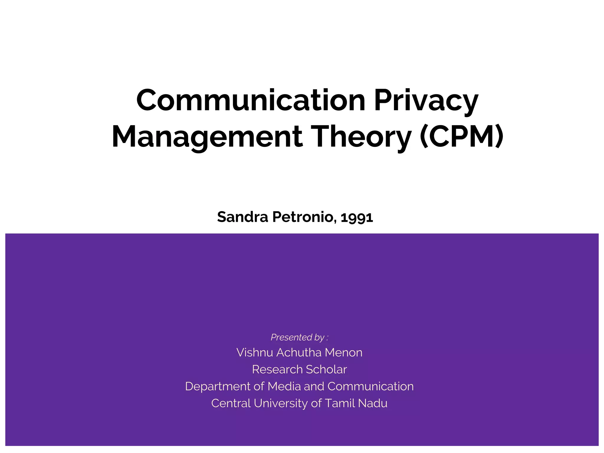 Communication Privacy Management Theory (CPM) | PPTX