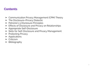 Communication Privacy Management Theory (CPM) | PPTX