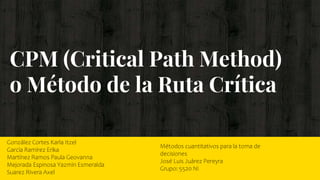 CPM (Critical Path Method) o Método de la Ruta Crítica | PPTX
