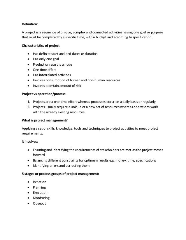 Brief Introduction to Project Management