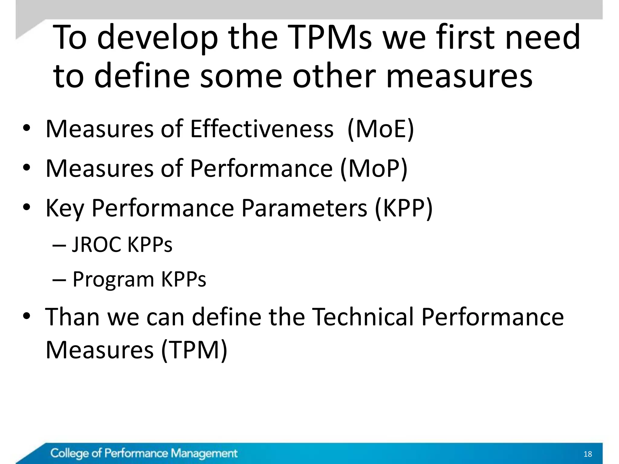 Technical Performance Measures | PPT