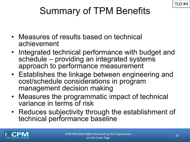 Cpm 200 C technical performance measures ipm2016 | PPT
