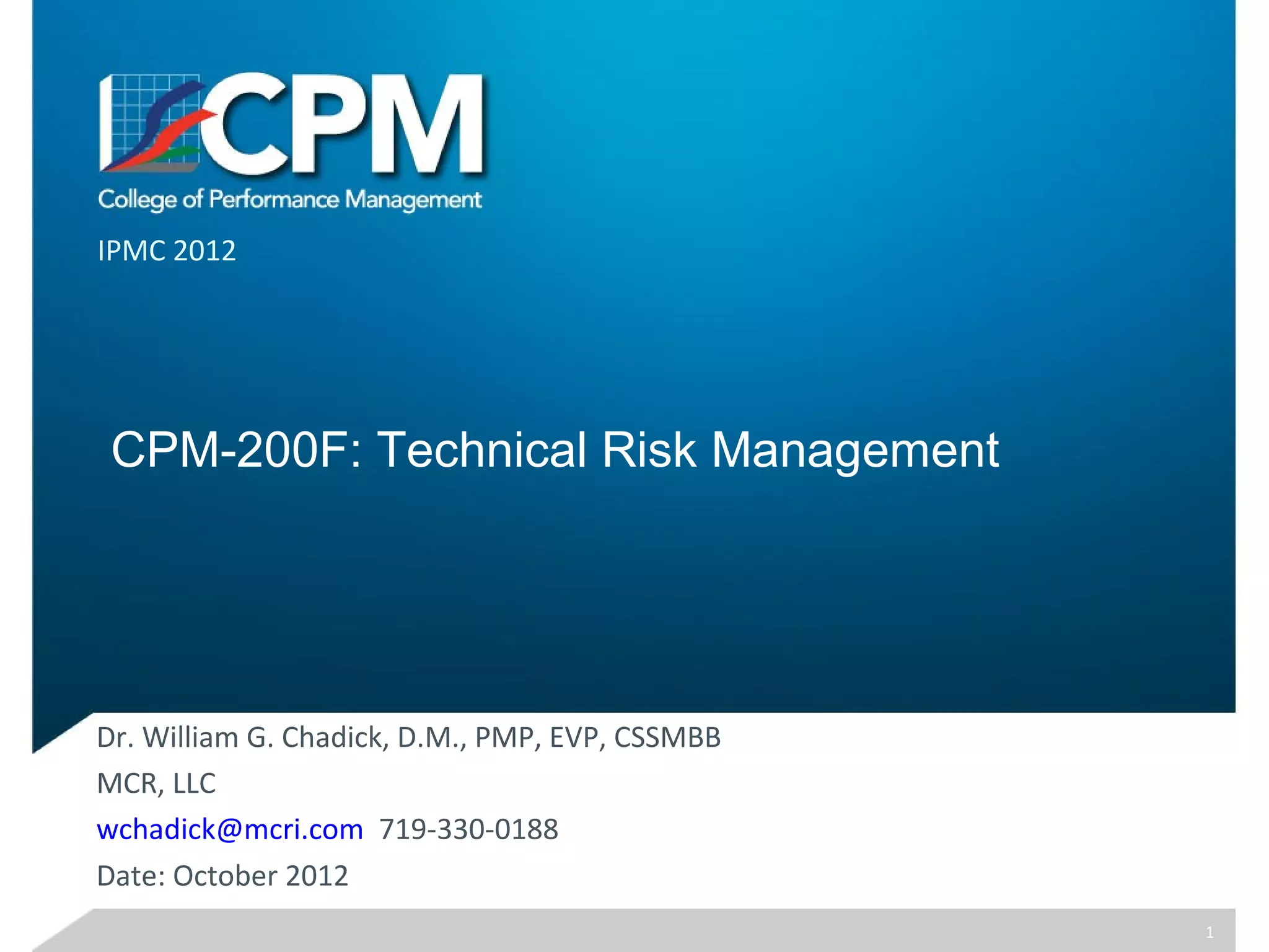 Technical Risk Management | PPT