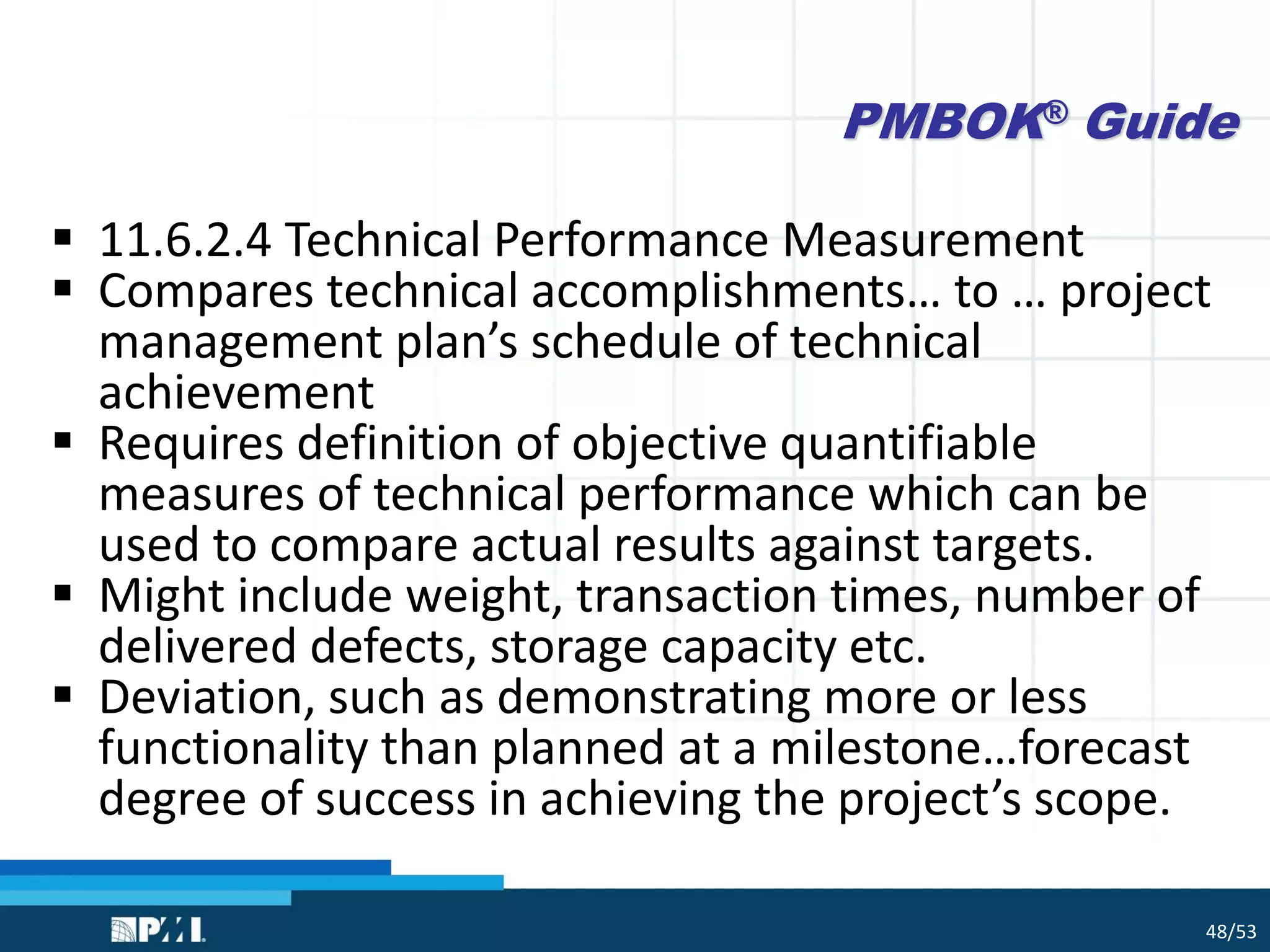 Implementing Technical Performance Measures | PPT