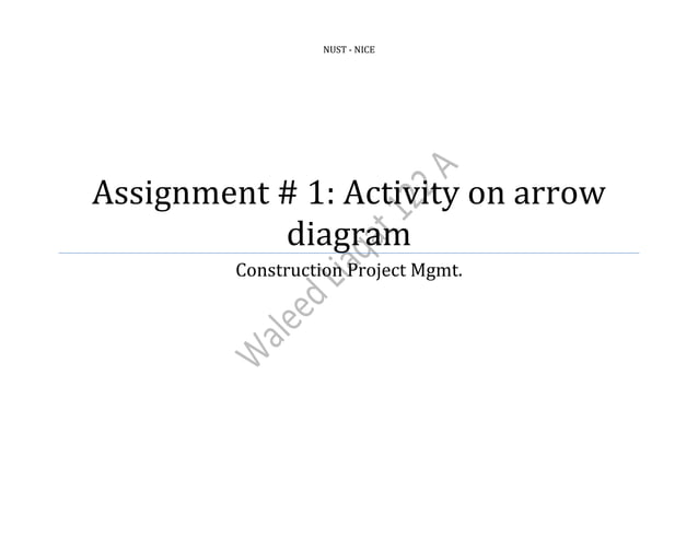 Activity on Arrow Diagram | PDF | Business | Business and Finance