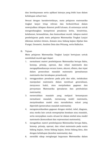 CP Matematika untuk tahun pelajaran 2025/2026 | PDF