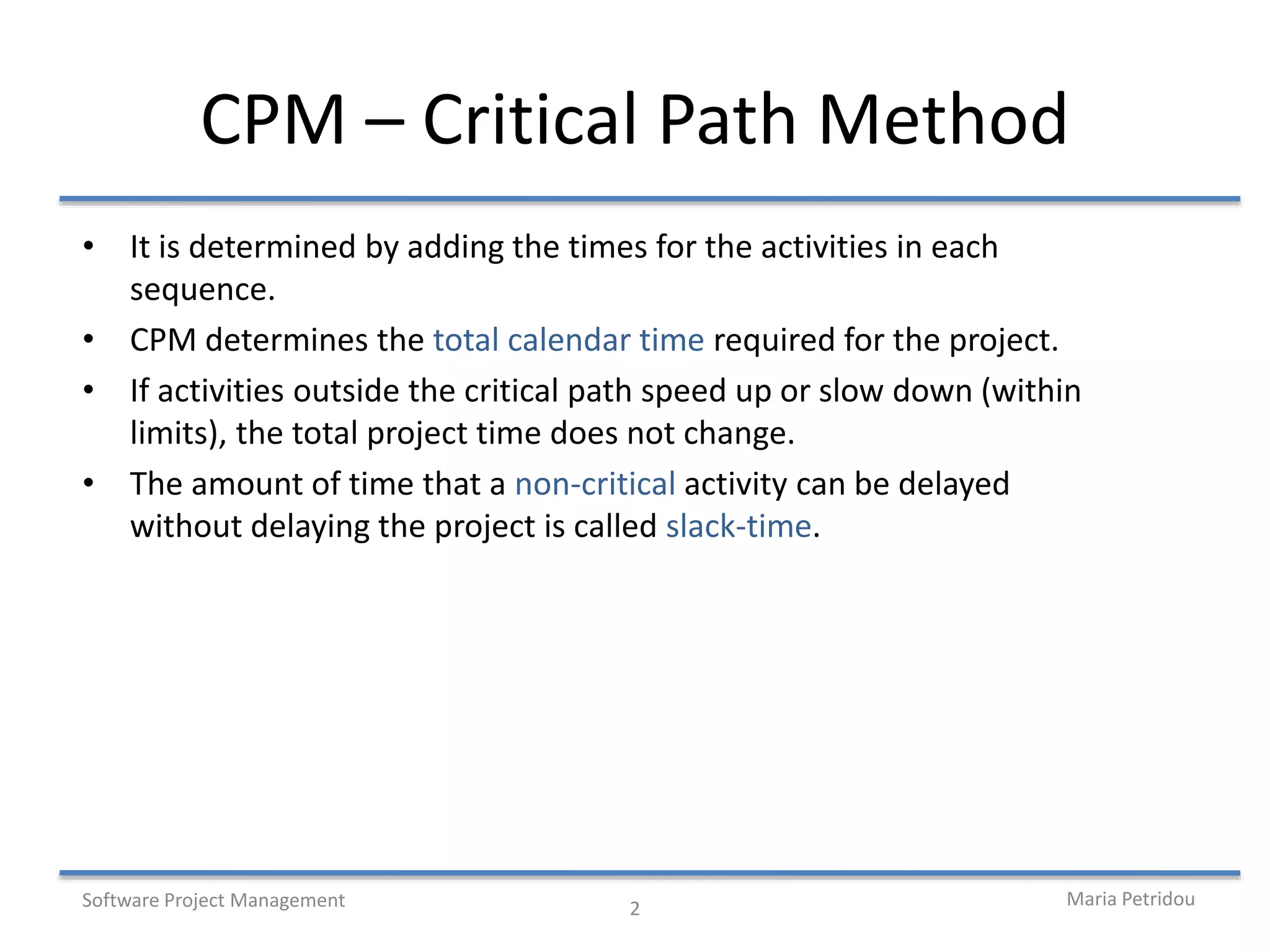 Cpm critical path method | PPT