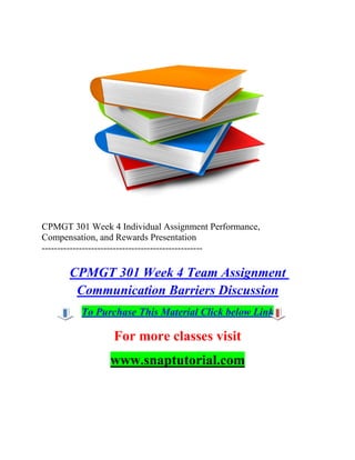 CPMGT 301 help A Guide to career/Snaptutorial | PDF | Educational Assessment | Education