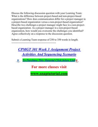 CPMGT 301 help A Guide to career/Snaptutorial | PDF | Educational Assessment | Education