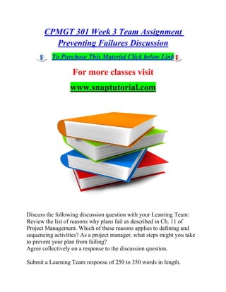 CPMGT 301 help A Guide to career/Snaptutorial | PDF | Educational Assessment | Education