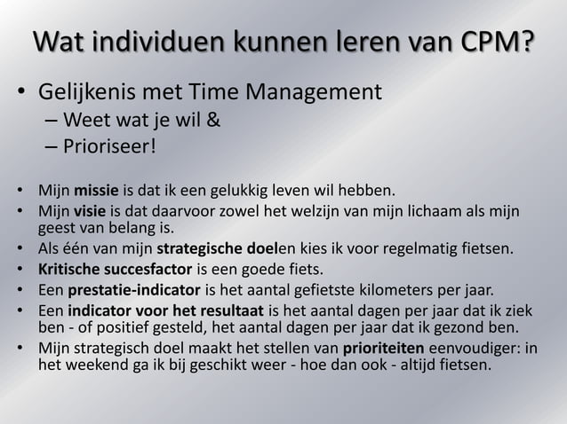 Inleiding tot Performance Management | PPT
