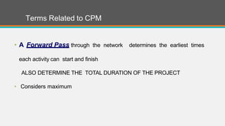 CPM, Network Analysis A-O-A, A-O-N, Resource management | PPTX