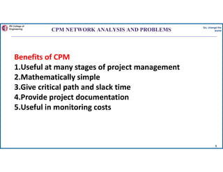 Cpm network analysis and problems | PDF
