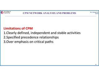 Cpm network analysis and problems | PDF