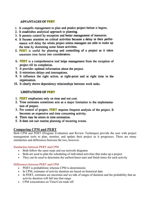 PROJECT MANAGEMENT - CPM & PERT | PDF | Technology & Computing