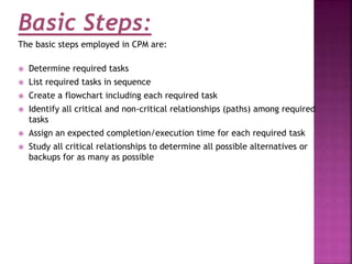 Critical Path Method presentation. | PPTX