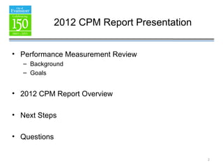 Cpm report for 11 10-12 v1 | PPT