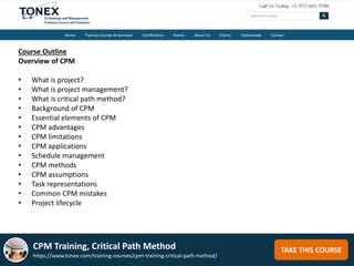 Critical Path Method (CPM) Training | PPTX