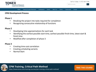 Critical Path Method (CPM) Training | PPTX