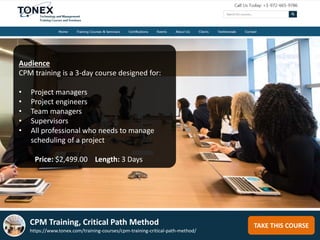 Critical Path Method (CPM) Training | PPTX