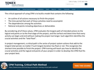 Critical Path Method (CPM) Training | PPTX