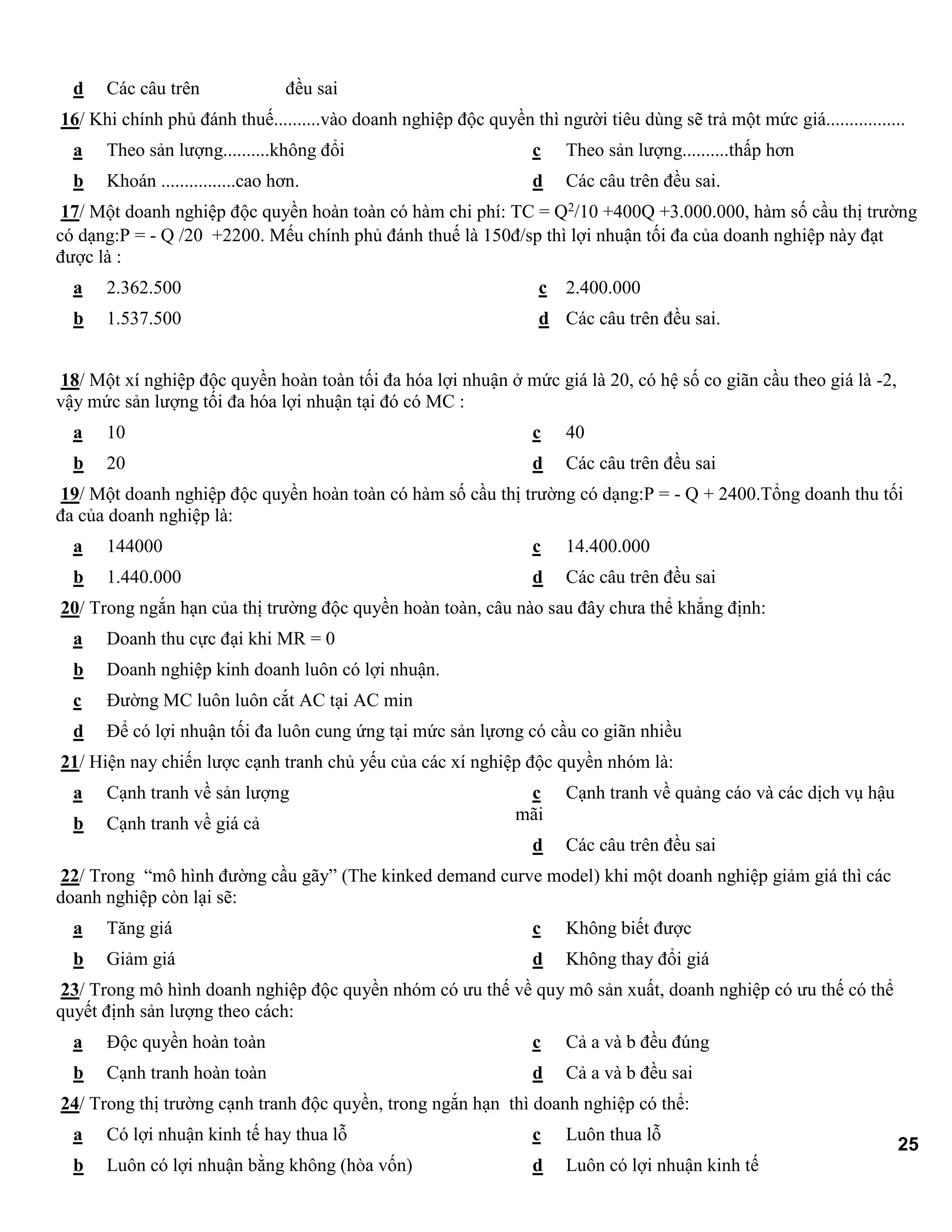 CÓ ĐÁP ÁN - BỘ ĐỀ ÔN THI KINH TẾ VI MÔ UEH.pdf