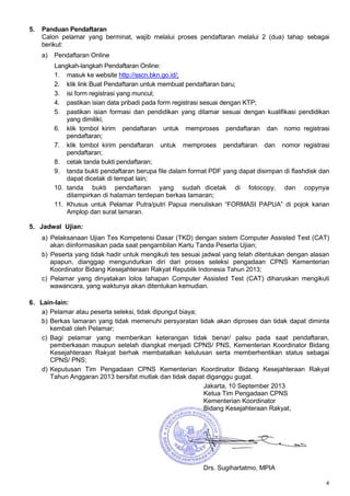 Cpns kesra 2013 | PDF