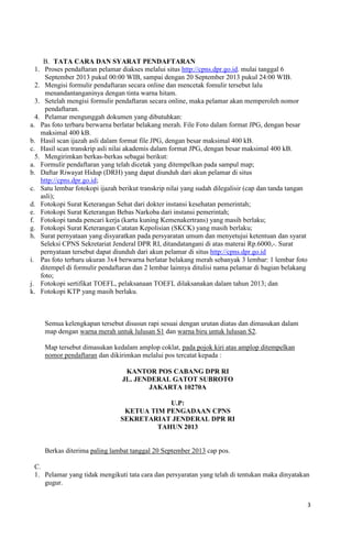 Cpns sekjen dpr 2013 | PDF