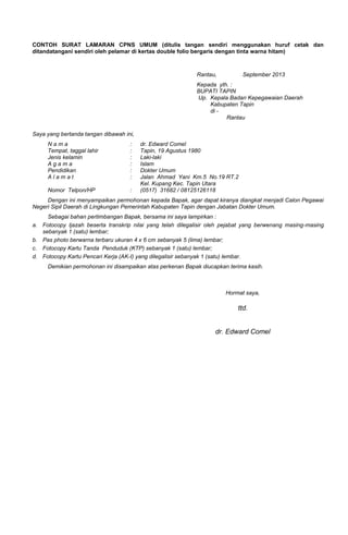 Cpns tapin 2013 | PDF