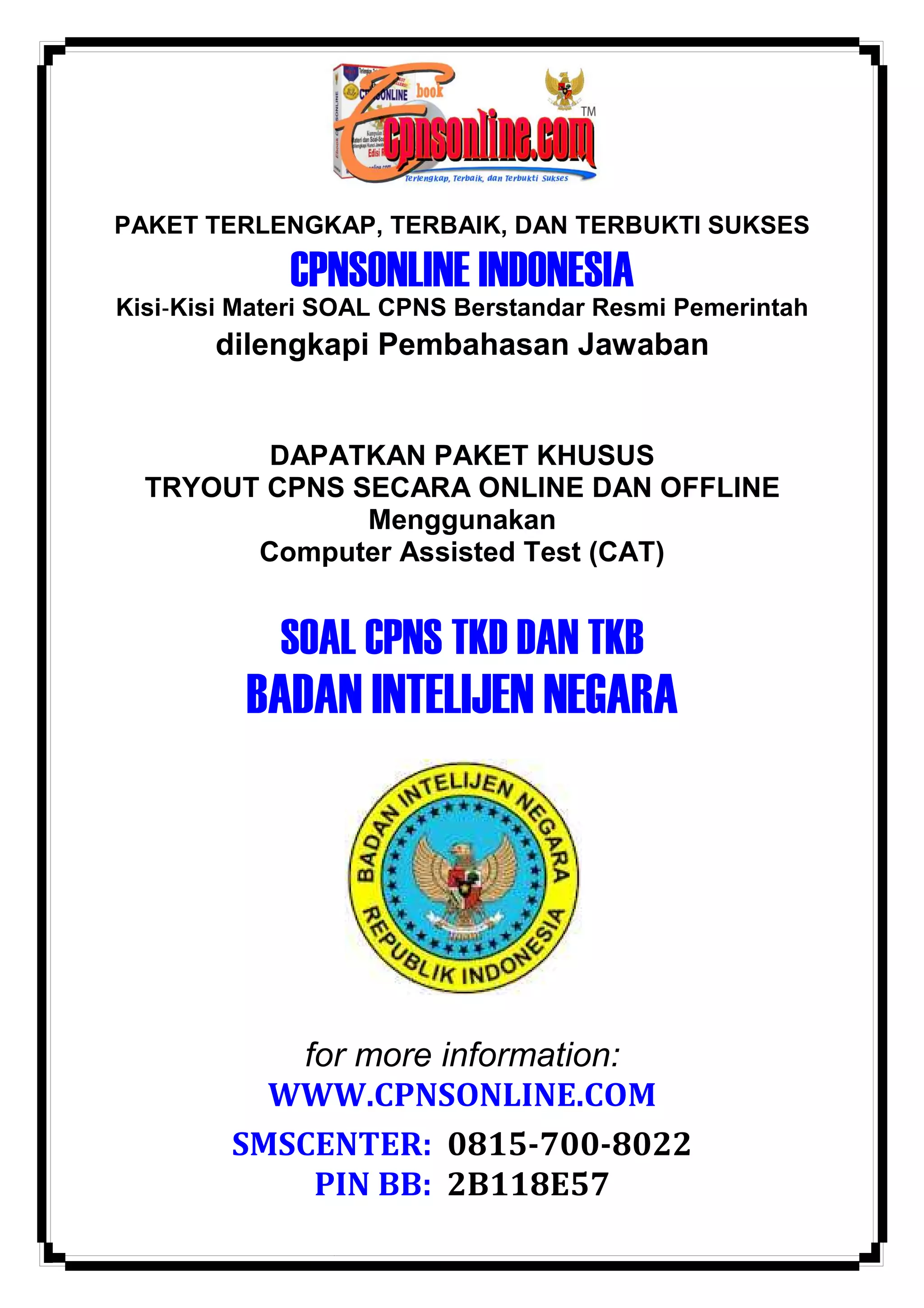 Cpns bin 2013 | PDF